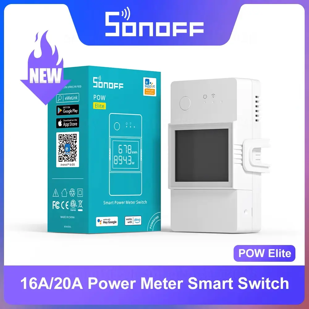 SONOFF POWR320D 20A Smart Wi-Fi Power Meter – Energy Monitoring Switch